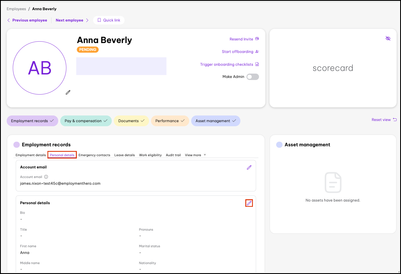 Update employee personal details and change account email – Employment ...