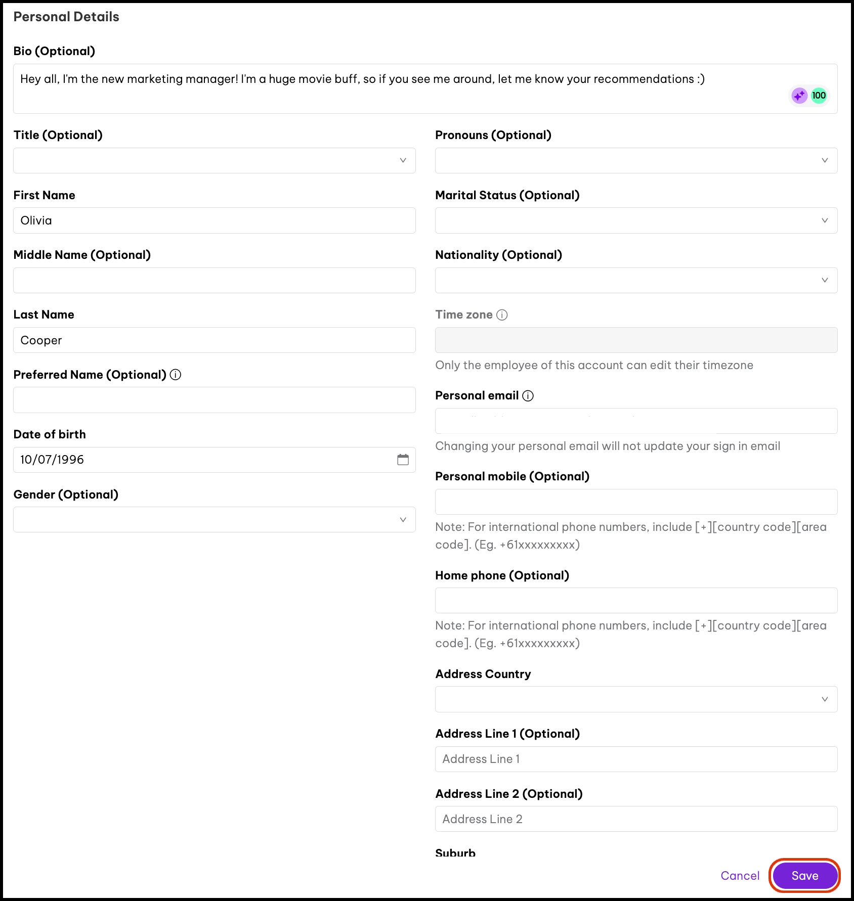 Update your profile and personal information – Employment Hero Help ...
