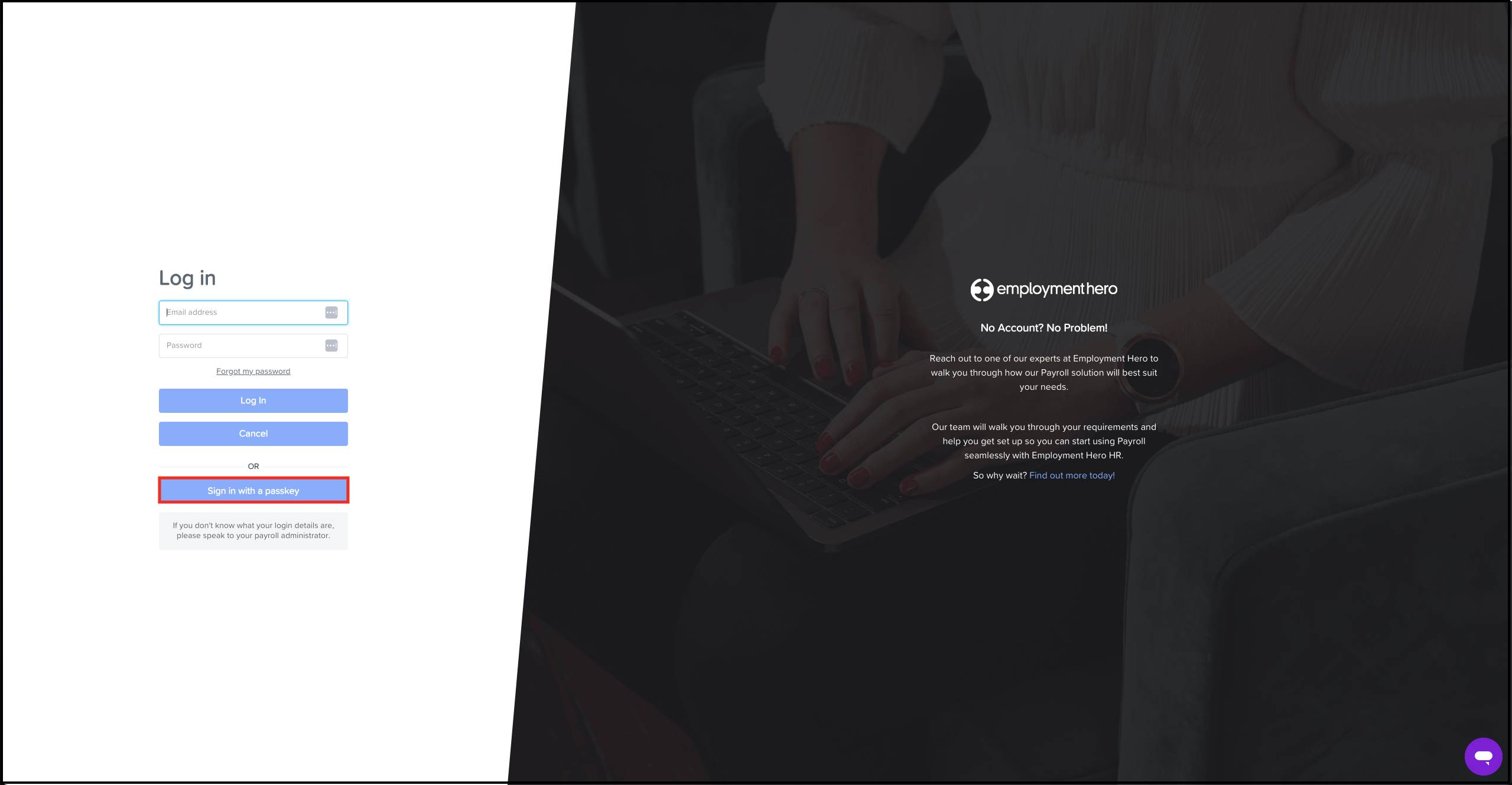 Sign in with a passkey on your payroll classic platform – Employment ...