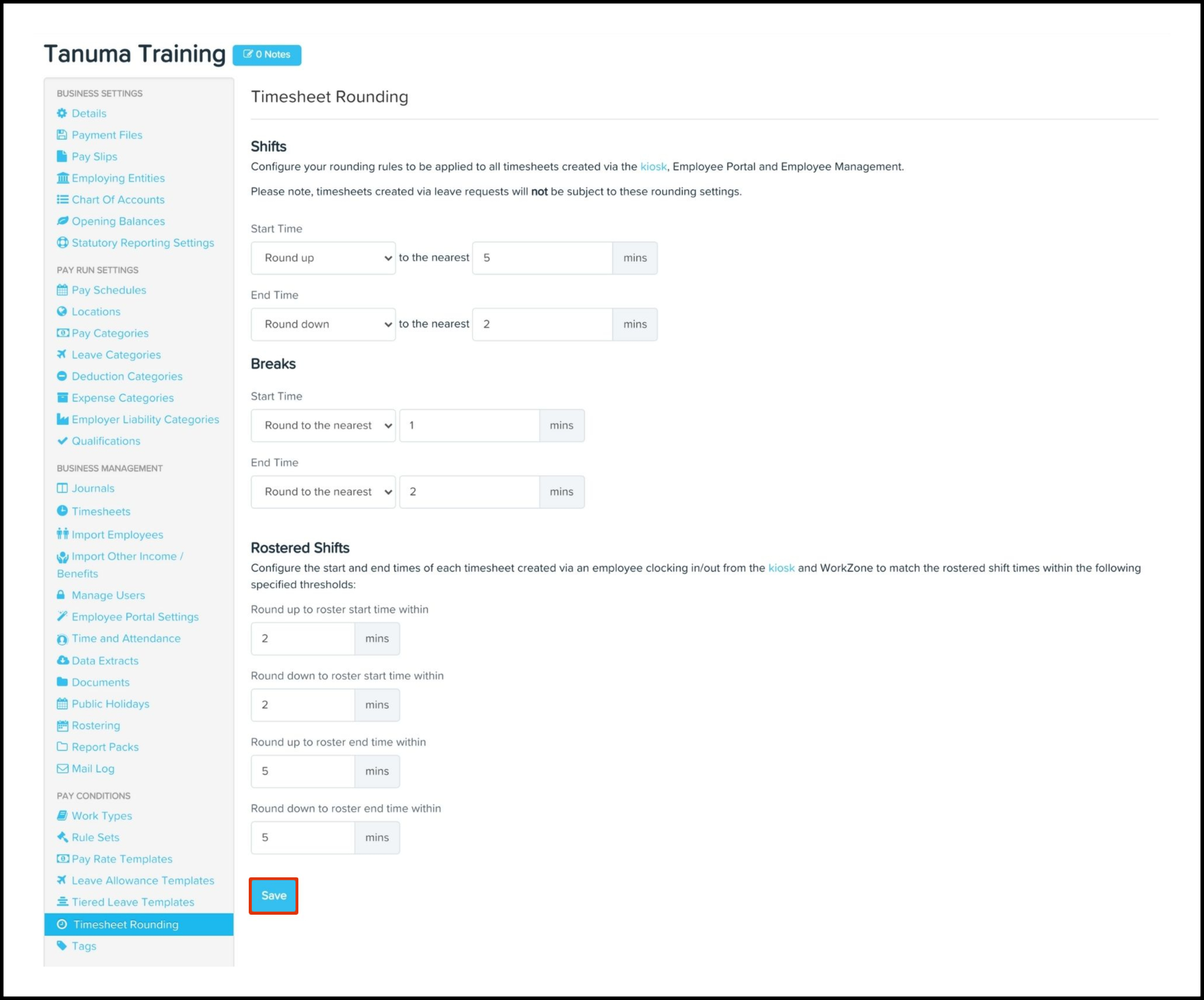 Manage timesheet rounding on the Payroll platform – Employment Hero ...