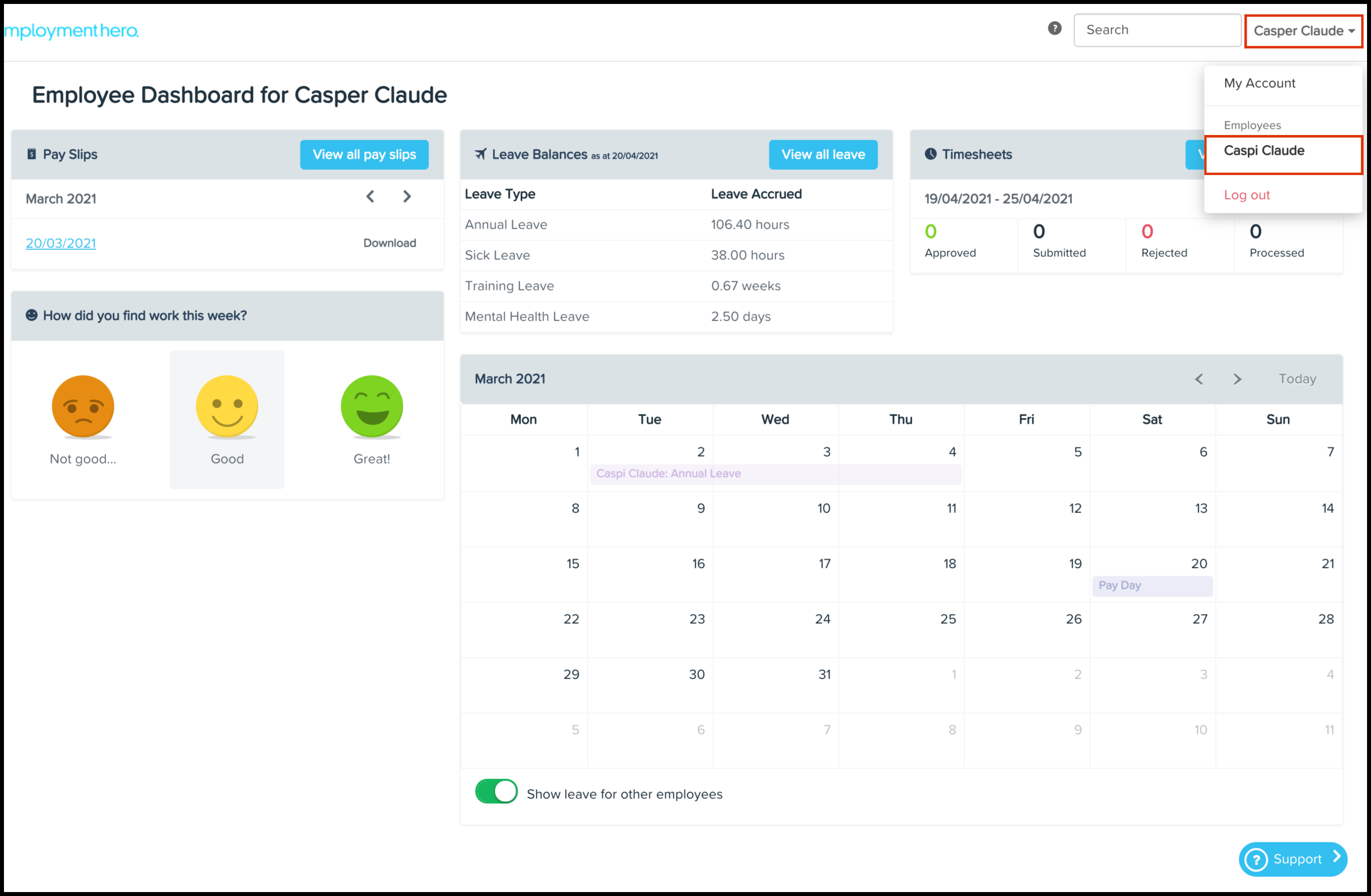 Submitting an expense claim | Payroll Web Platform – Employment Hero ...