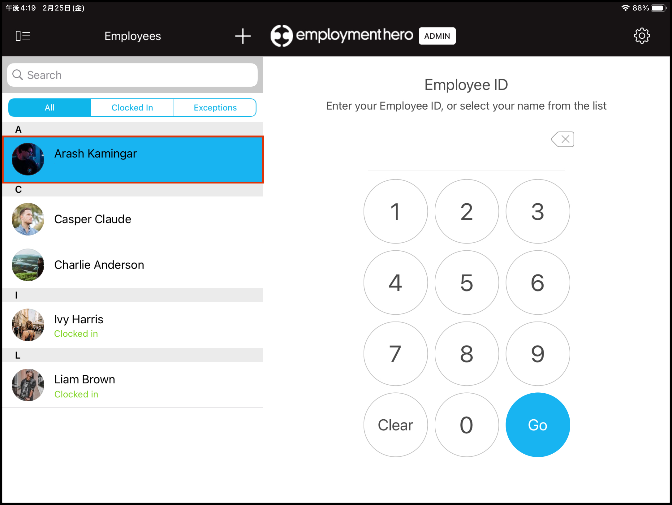 As An Admin How Do I Start An Employees Shift At A Specified Time Clock Me In Faq