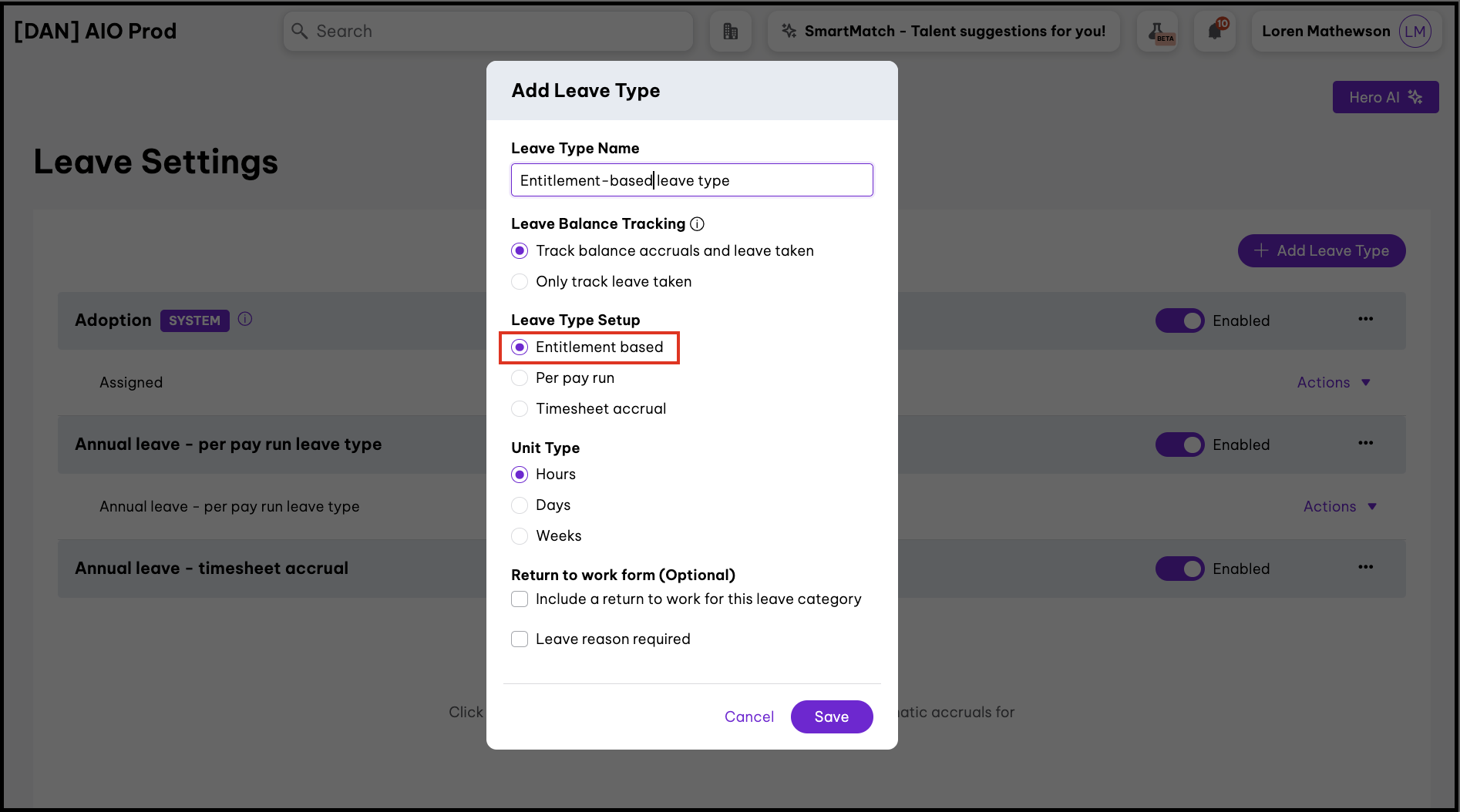 Manage entitlement-based leave types – Employment Hero Help Centre (UK)